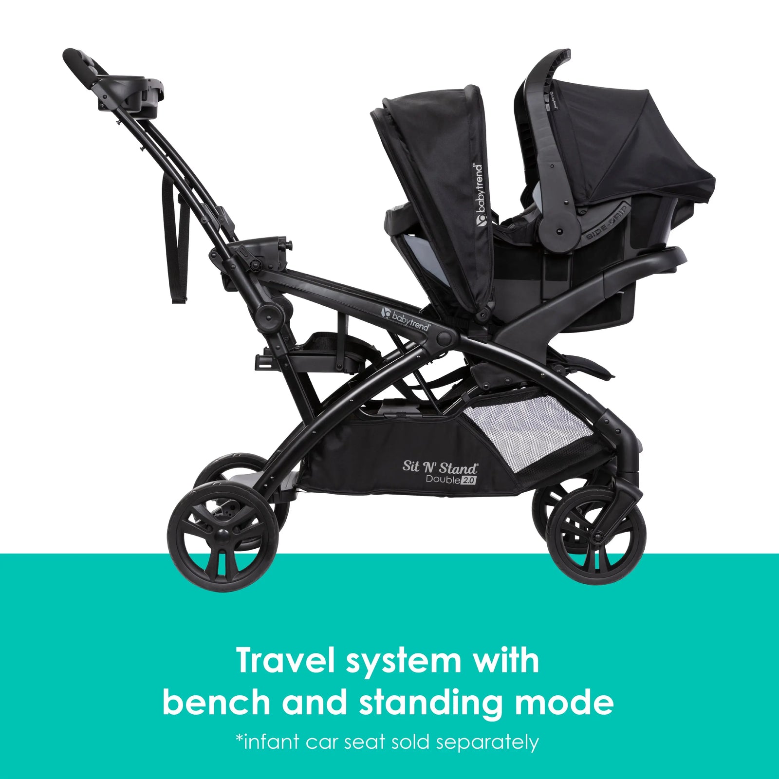 Sit N' Stand® Double 2.0 Stroller - Double Seats/Stand Board – Baby Trend