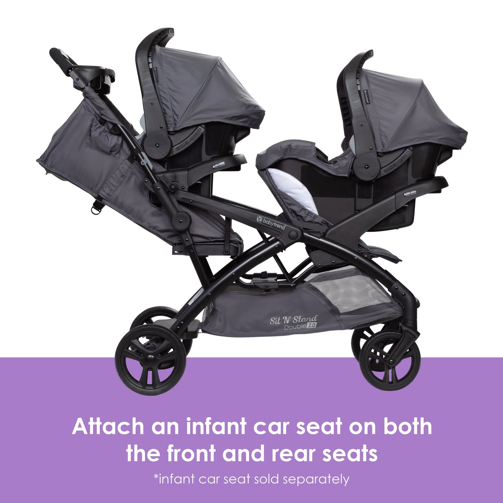Sit N' Stand® Double 2.0 Stroller - Double Seats/Stand Board – Baby Trend